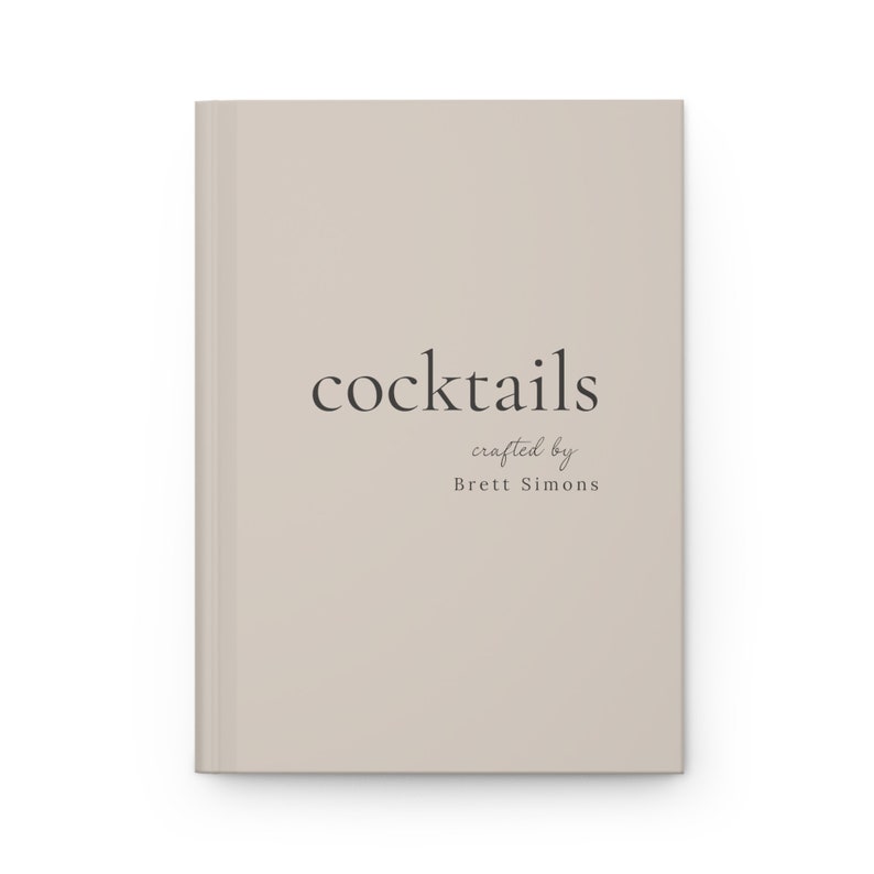 Personalized Cocktail Recipe Book, Birthday Gift for Bartender Mixologist, Bar Cart Decor ...