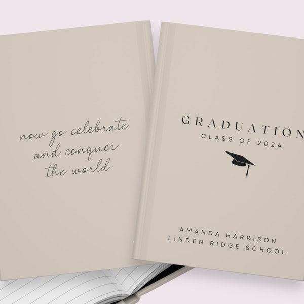 2024 Personalized Graduation Guest Book, Custom Graduate Memory Journal ...