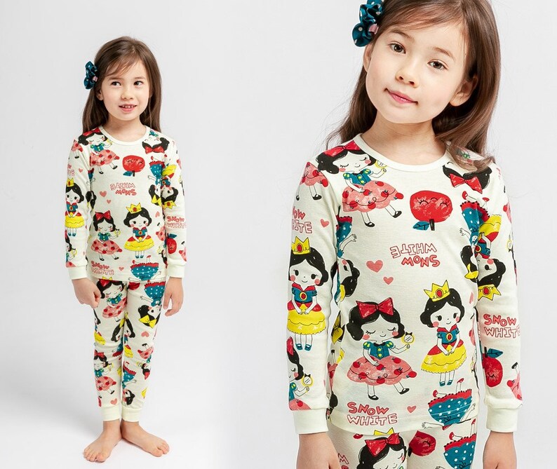 Toddler Pajamas, Girls Snow White Pajamas, Kids Pajama Set, Pajama Set ...