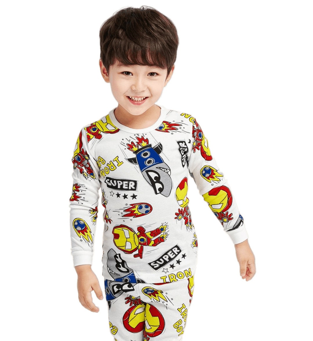 Organic Cotton Toddler Pajamas, Iron Man Superhero Set - Etsy