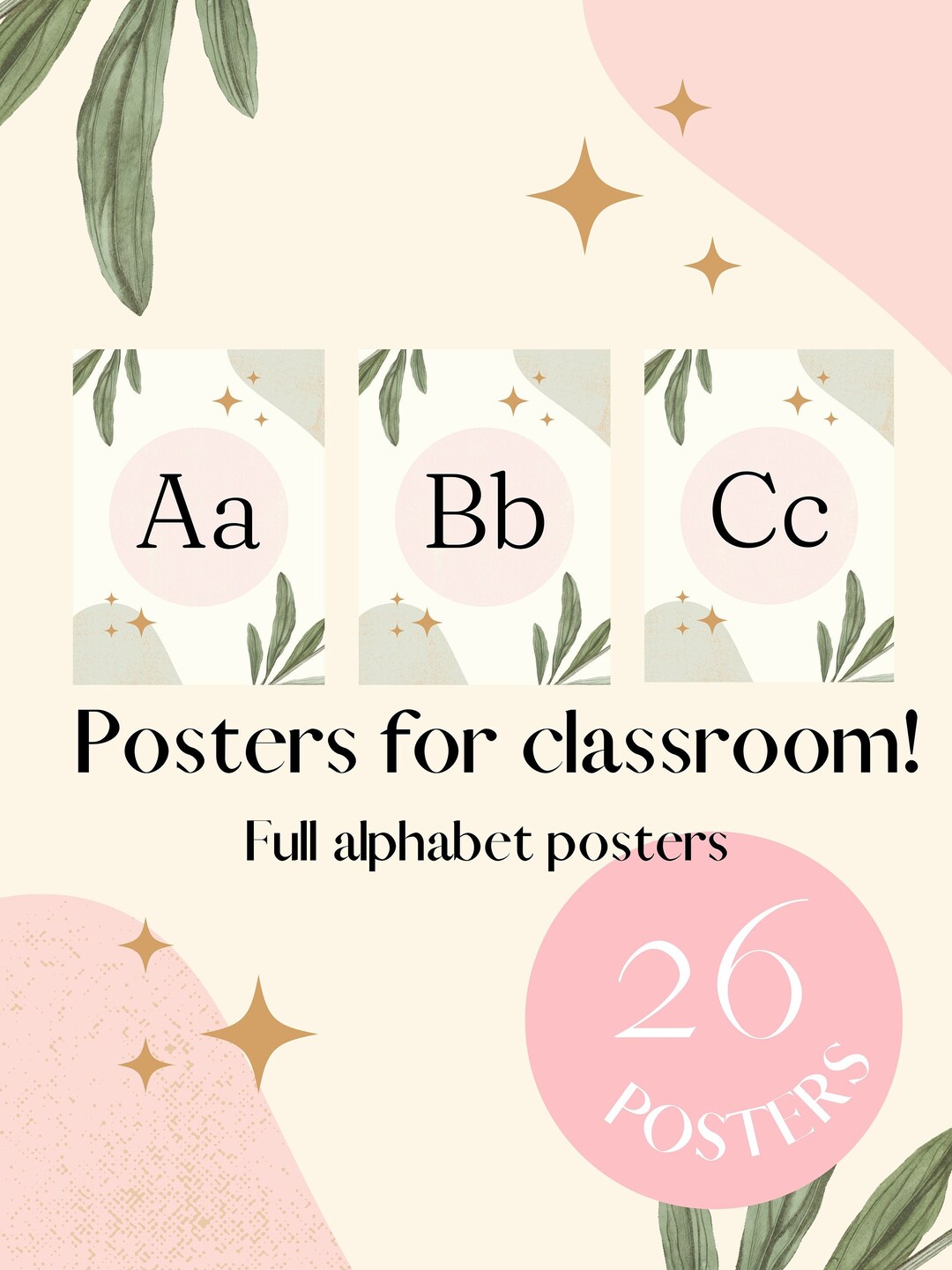 Alphabet Poster Printable Minimal Collection for Classroom or ...