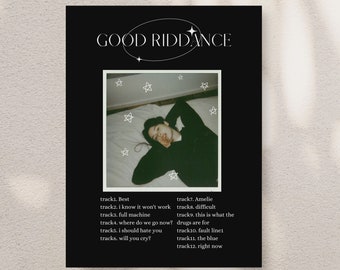 Good Riddance Album Art Print, Gracie Abrams Black Merch Poster, Good ...