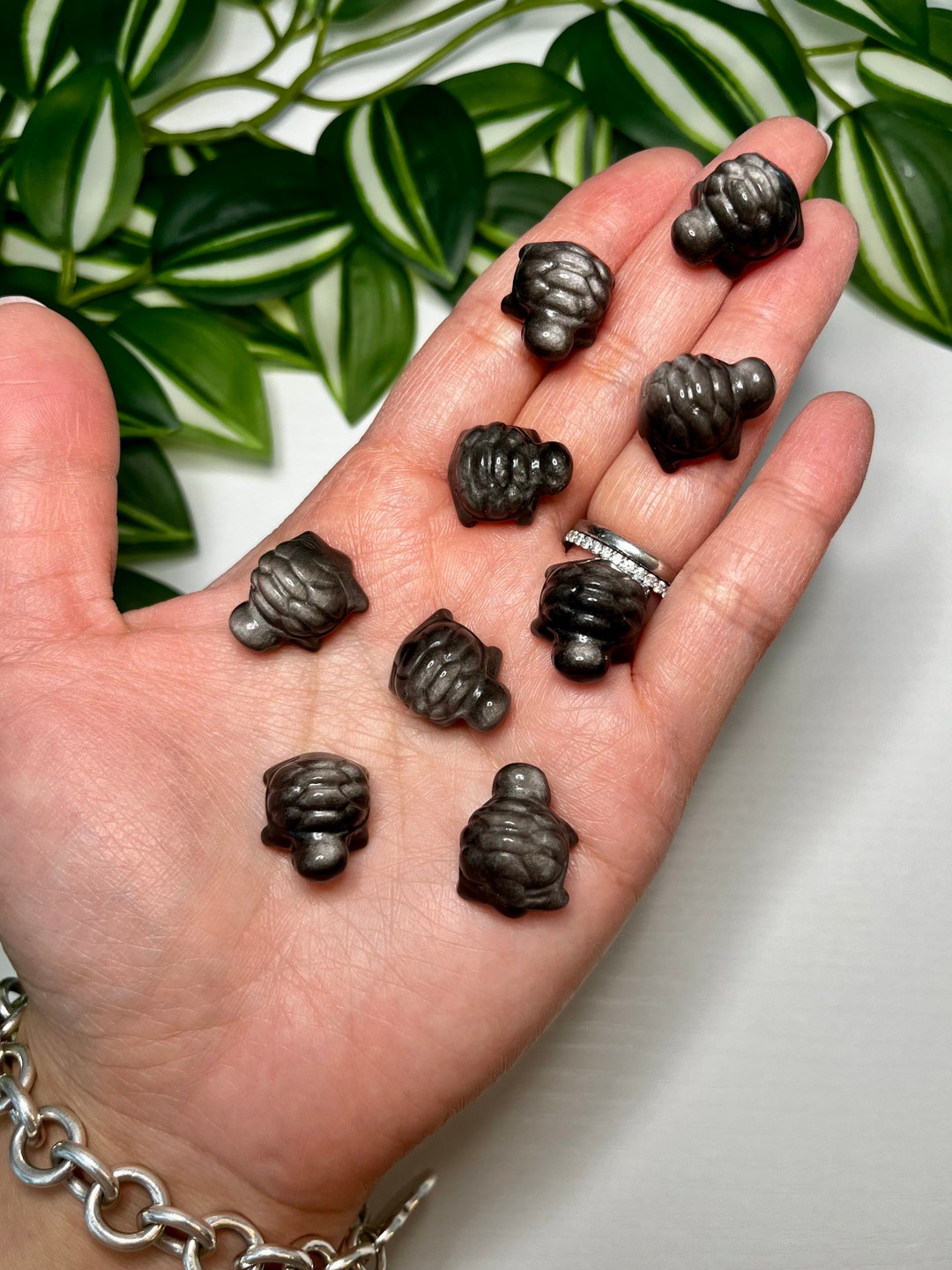 Mini Silver Sheen Obsidian Turtle Carving - Etsy