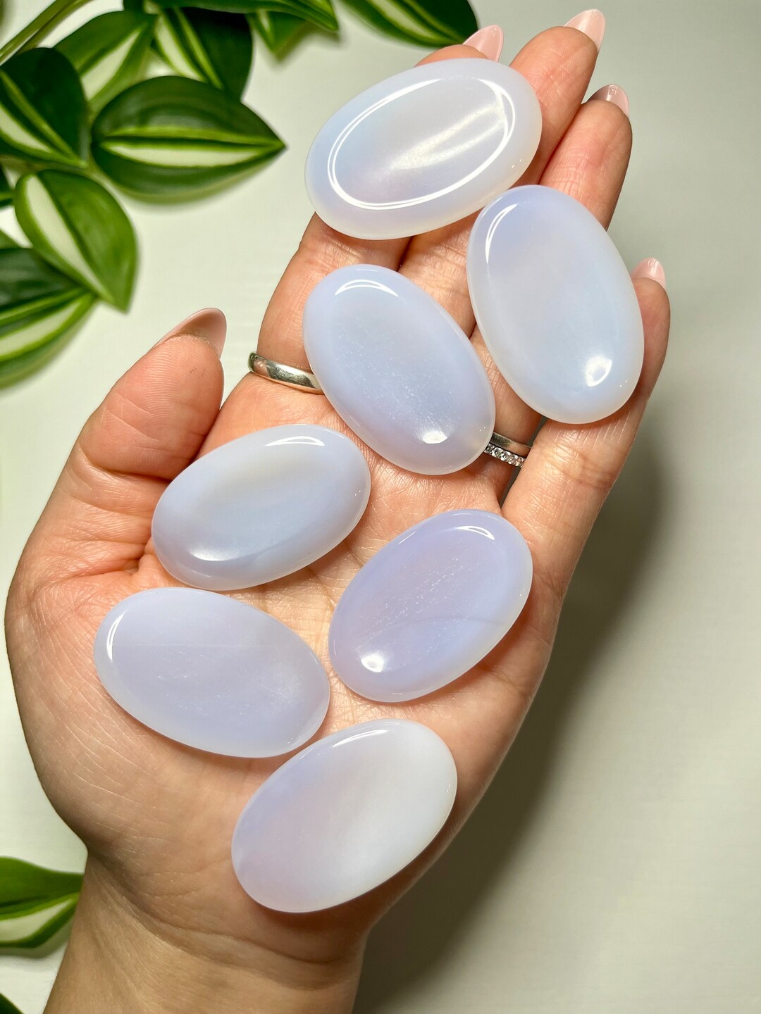 Blue Chalcedony Worry Stone - Etsy