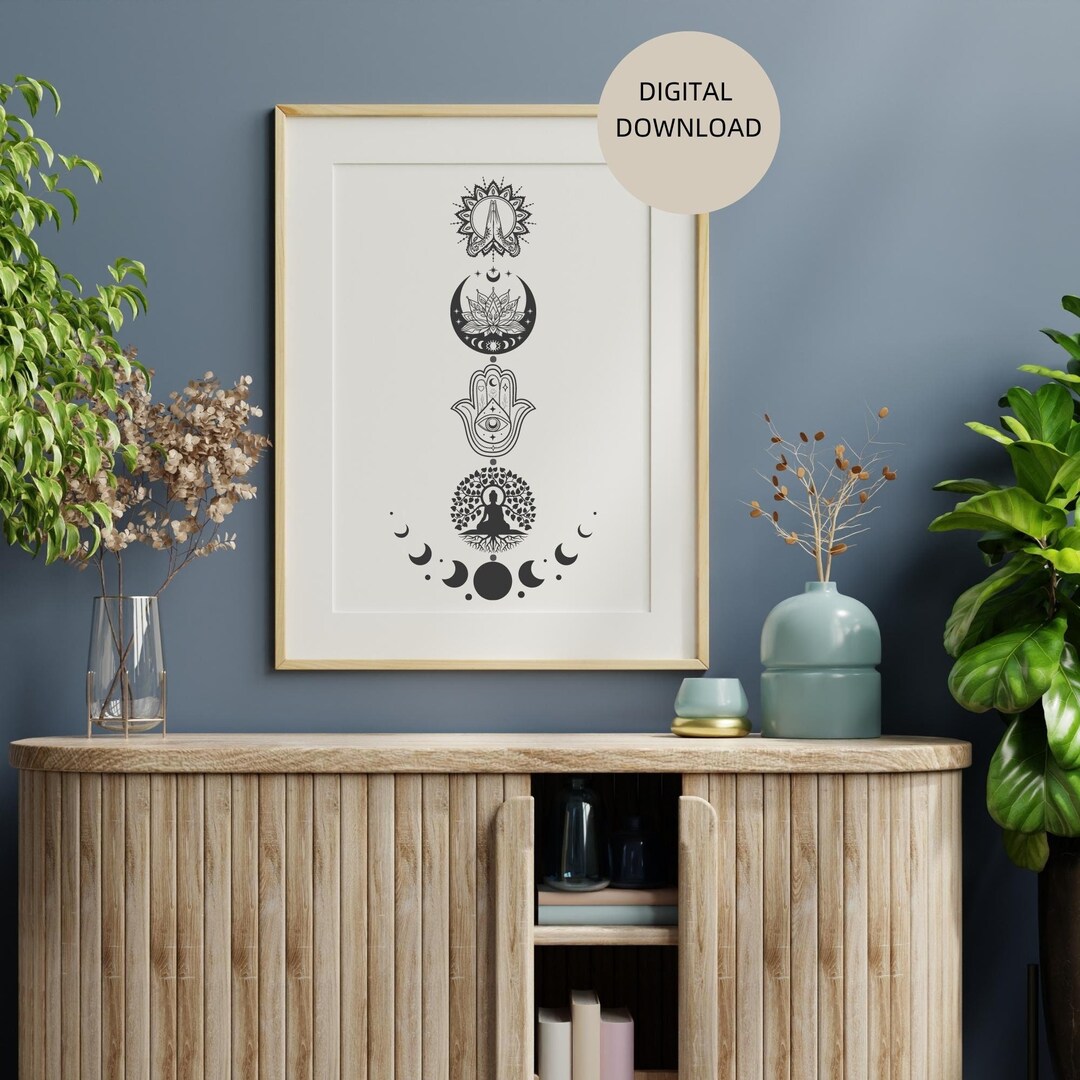 Lotus Flower Moon Positive Affirmation Self Love Printable Wall Art ...