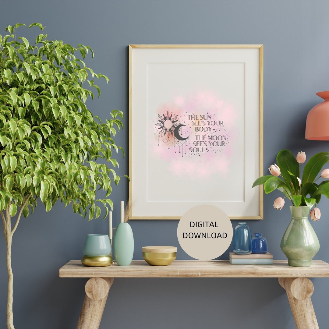 Sun & Moon Positive Affirmation Self Love Printable Wall Art, Printable ...