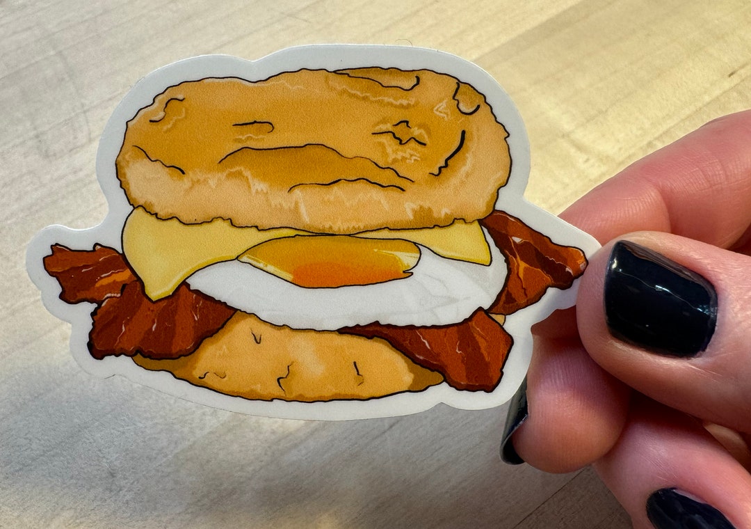 Bacon, Egg & Cheese Biscuit Sticker, Waterproof Vinyl - Etsy