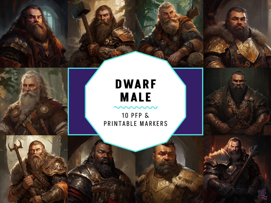 Dwarf Male Profile Pictures, Printable Character Markers, Dungeons ...