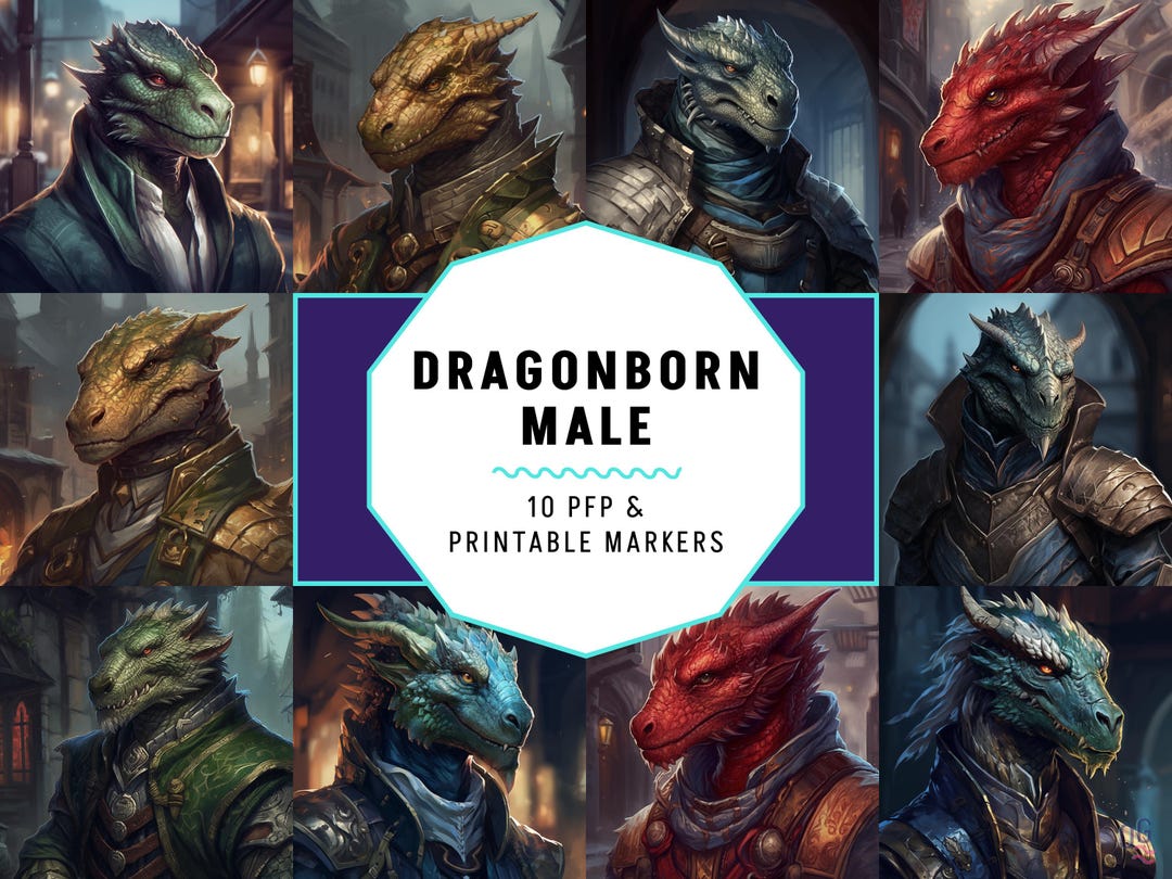 Dragonborn Male Profile Pictures, Printable Character Markers, Dungeons ...