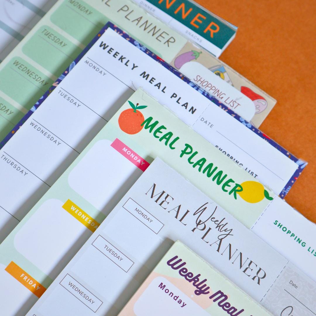 Magnetic Weekly Meal Planner and Tear-off Shopping List for Fridge, 52 ...