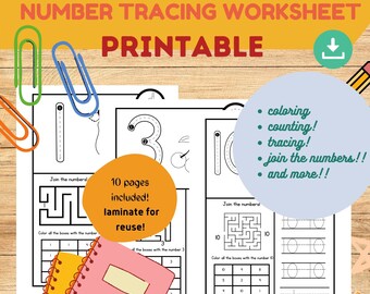 Printable Tracing Worksheet for Number With Chinese Number - Etsy