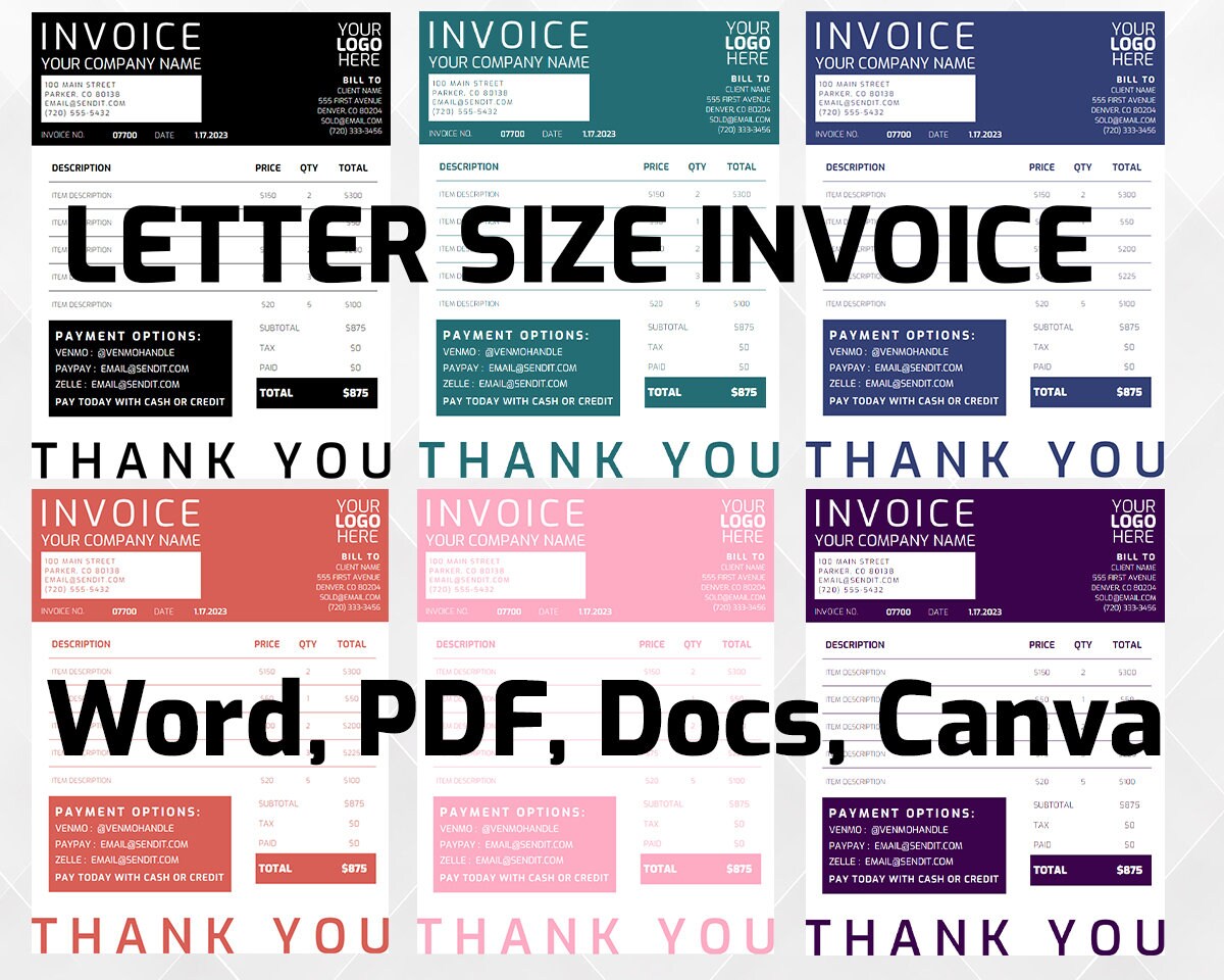 50 Modern Invoice Templates Business Invoice Form Canva Template ...