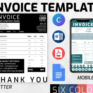 50 Modern Invoice Templates Business Invoice Form Canva Template ...
