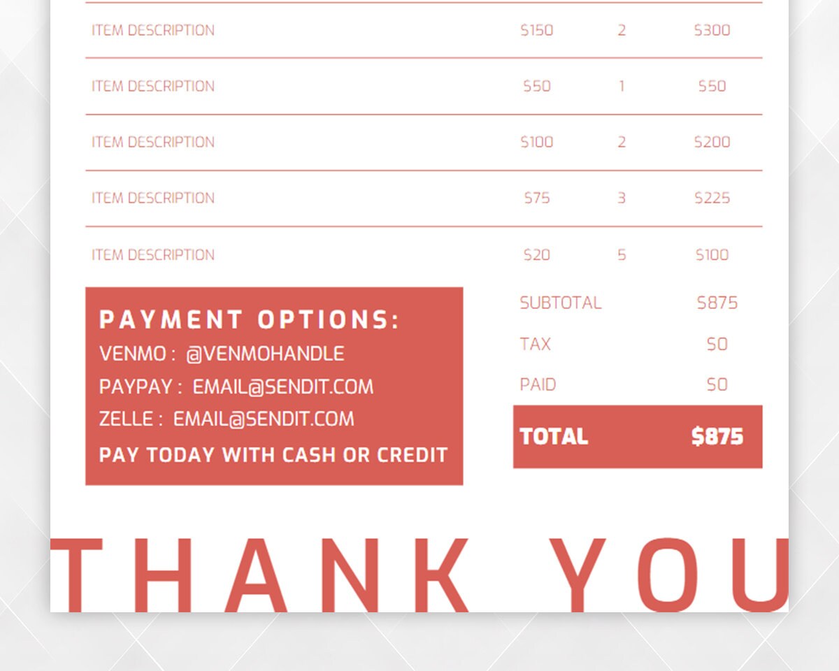 50 Modern Invoice Templates Business Invoice Form Canva Template ...