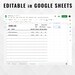 Work Log | Printable Template | Editable Google Sheets Template ...