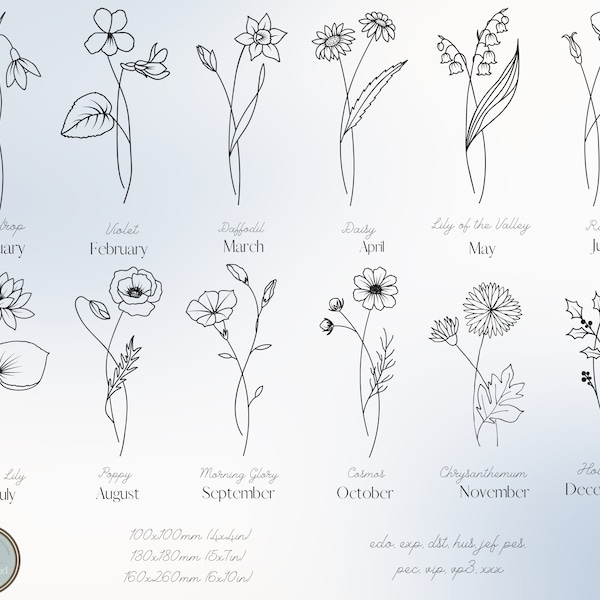 Birth Month Flower for Baby - Etsy