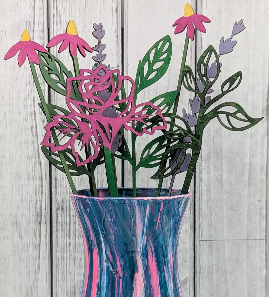 Glass Vase, Hand Painted, Engagement Gift, Wedding Gift, Shower Gift ...