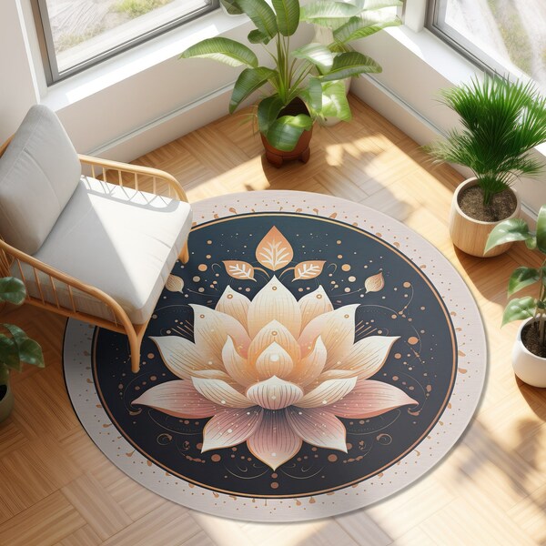 Large Round Rug - Etsy