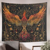Silk Scarf Design Matte Vertical Posters, Golden Phoenix Celestial ...