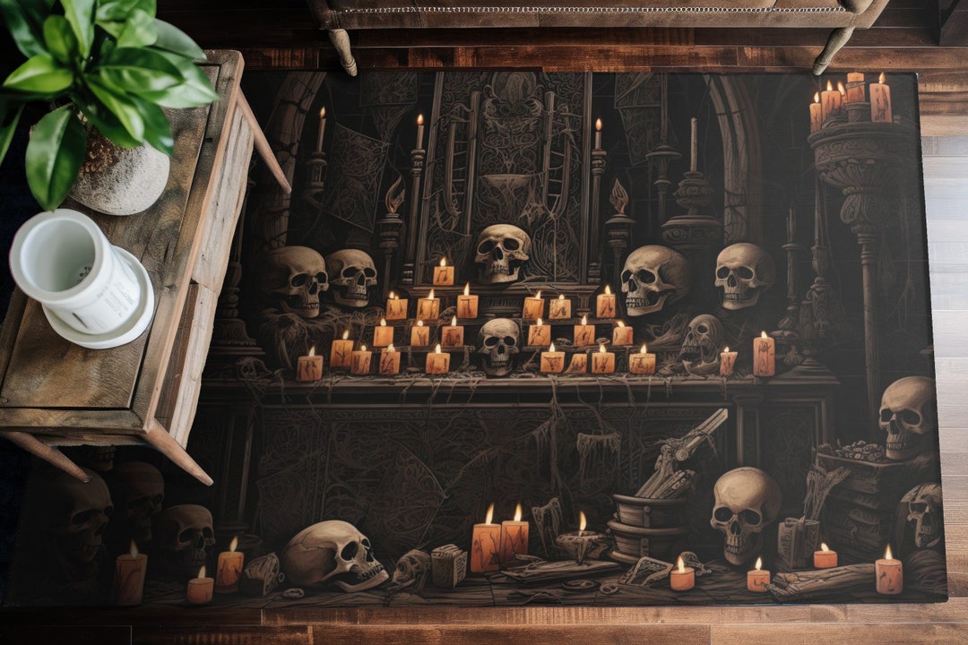 Necromancer's Summoning Altar Chenille Area Rug 3 Sizes, Dark Academia ...