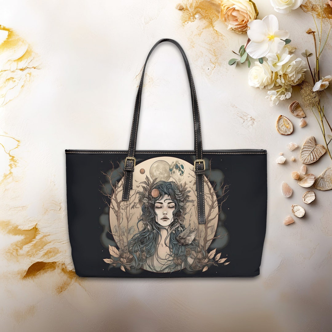 Lunar Goddess Leather Shoulder Bag, Witchy Chic Aesthetic, Occult Chic ...