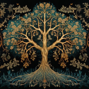 Alchemical Tree of Life Wall Tapestry: Tarot Card Aesthetic, Multiple ...