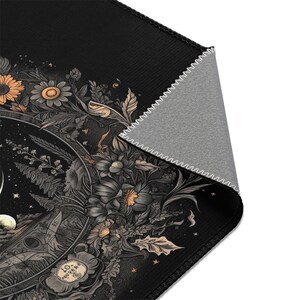 Wildflower and Crescent Moon Area Rug - 100% Polyester Chenille ...