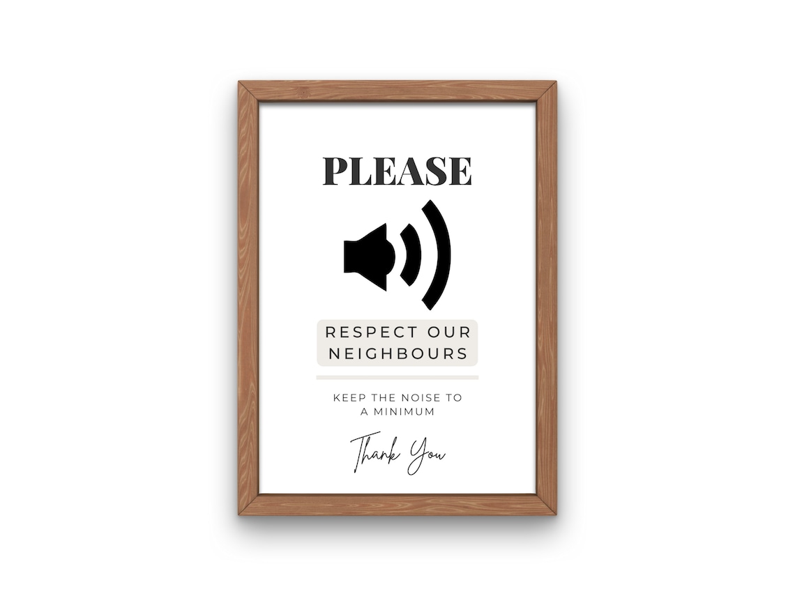 Please Keep the Noise Down Printable Sign for Airbnb, VRBO, Office ...