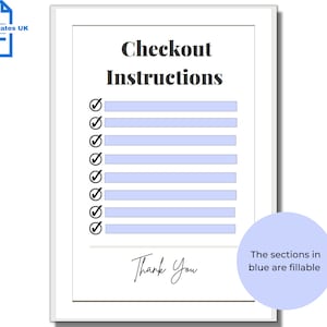Airbnb Checkout Instructions Sign, Vacation Rental Template (PDF ...