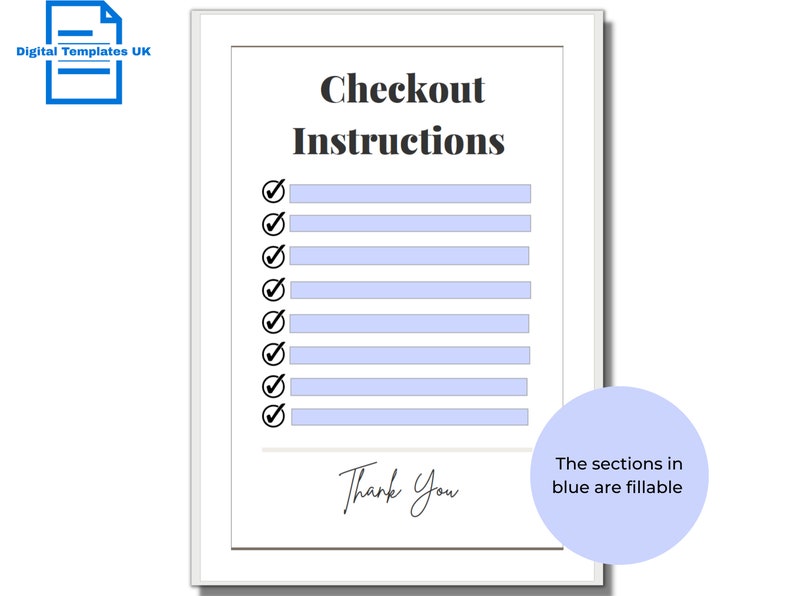 Airbnb Checkout Instructions Sign, Vacation Rental Template (PDF ...