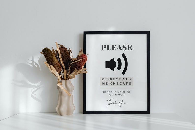 Please Keep the Noise Down Printable Sign for Airbnb, VRBO, Office ...