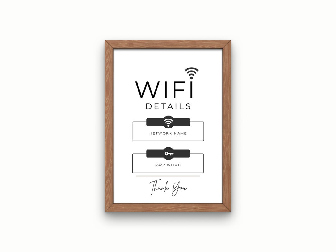 Editable/fillable WIFI Sign Printable Sign for Airbnb, VRBO, Office ...