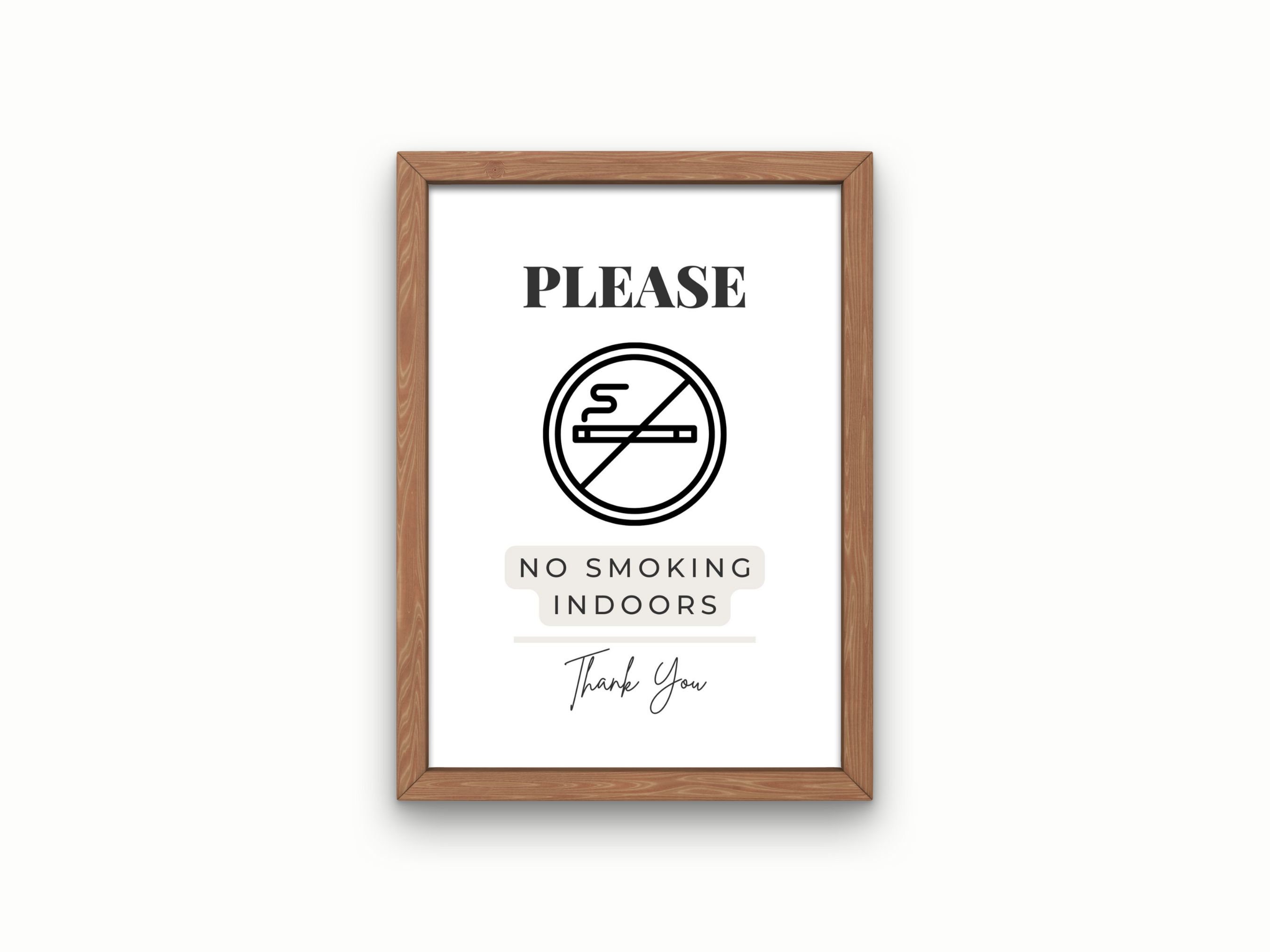 No Smoking Indoors Printable Sign for Airbnb, VRBO, Office, Vacation ...
