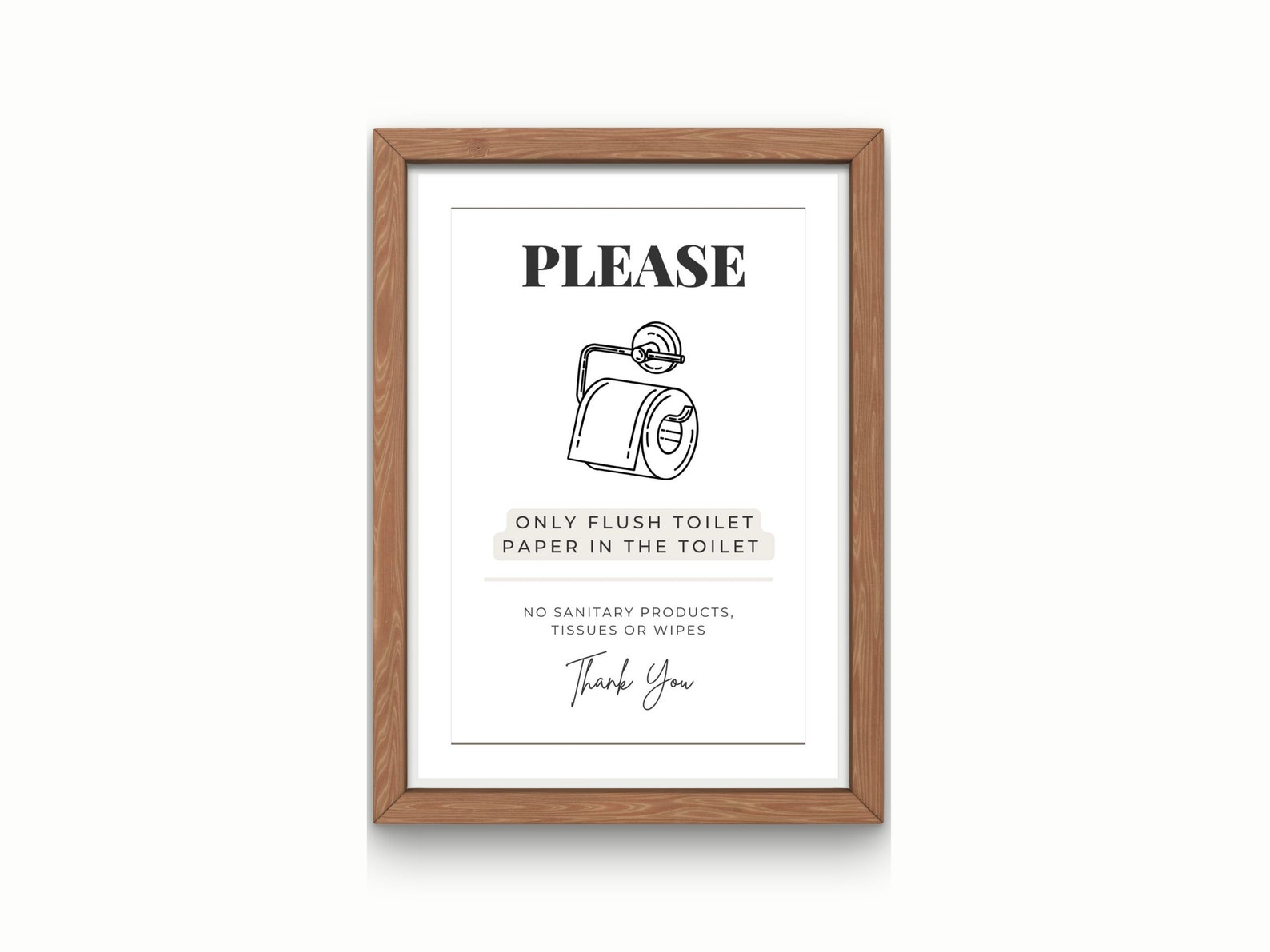 Flush Toilet Paper Only Sign, Airbnb Bathroom Printable (PDF Download ...