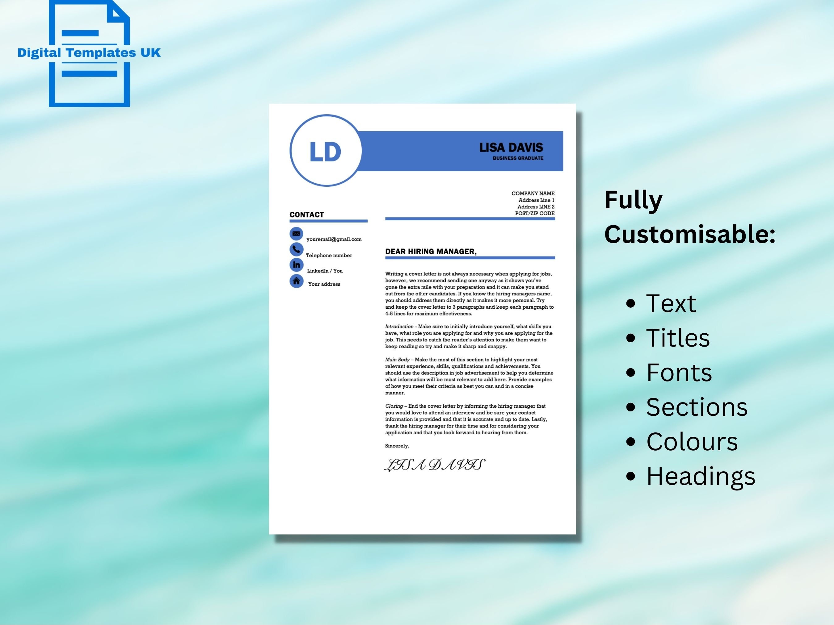 Business Graduate Resume Template With Cover Letter & References | MS ...