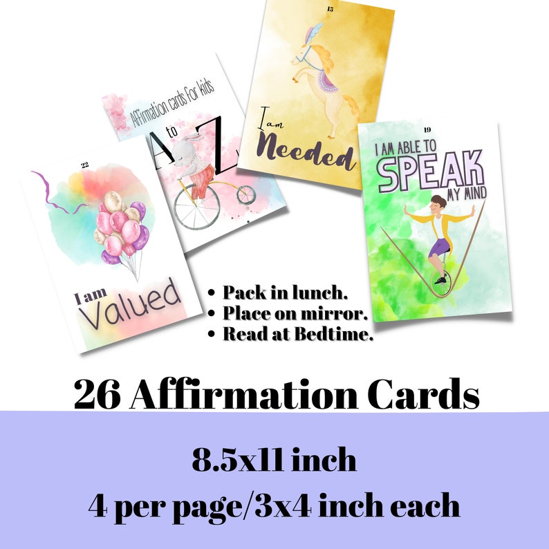 26 KIDS AFFIRMATION Alphabet + ABC + Learning + Home School + Travel ...
