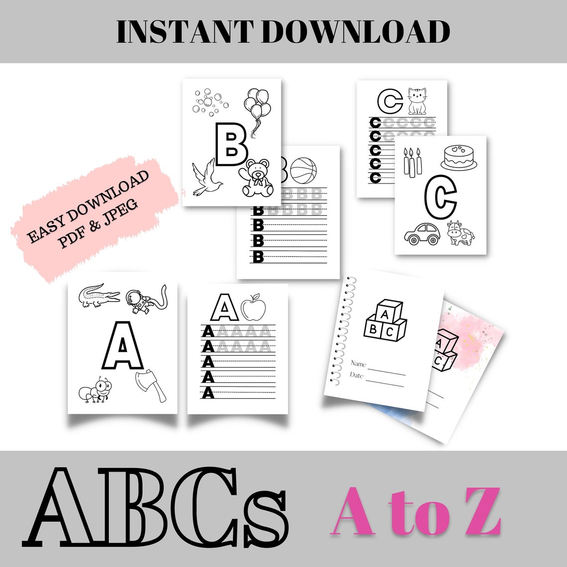 ABC Alphabet Worksheet Lesson Plan - Etsy