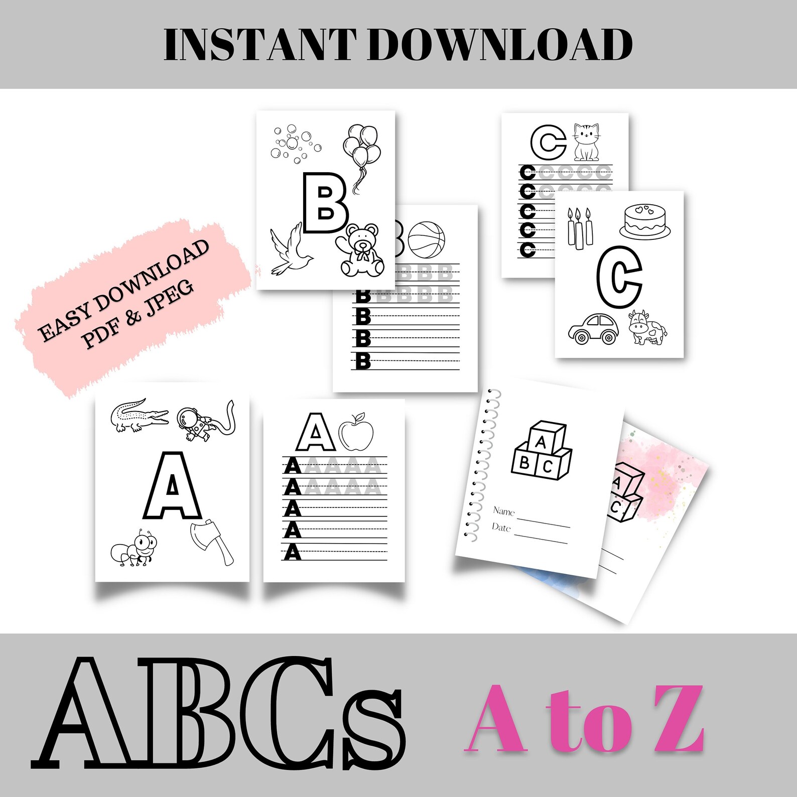 ABC Alphabet Worksheet Lesson Plan - Etsy