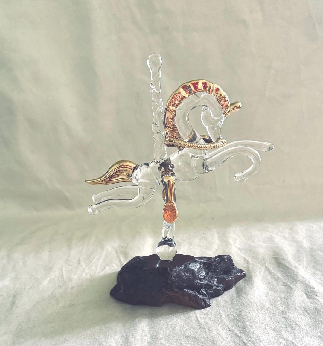 Glass Carousel on a Resin Stone - Etsy