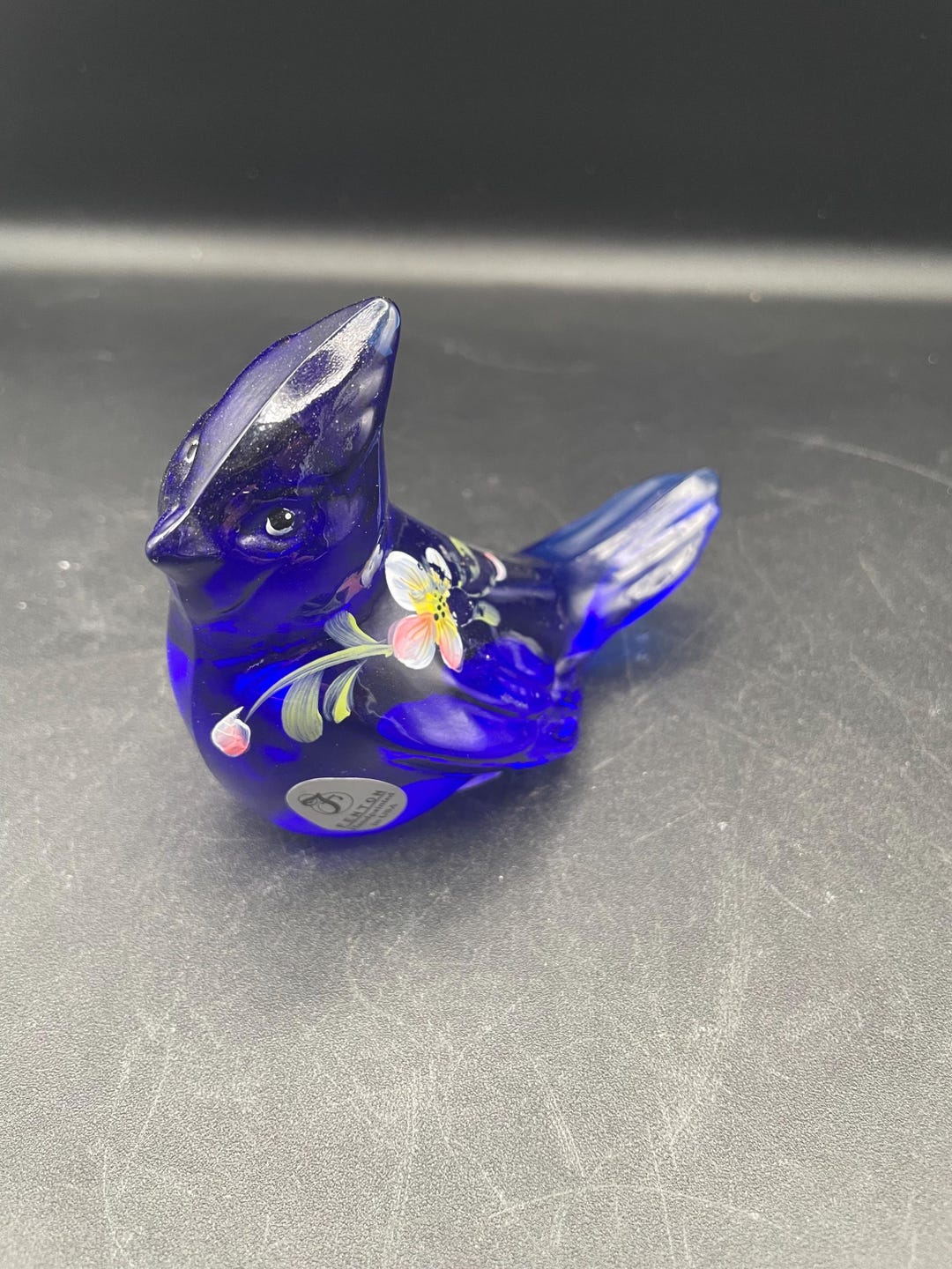 Fenton Colbalt Blue "royal" Blue Jay Handpainted Bird - Etsy