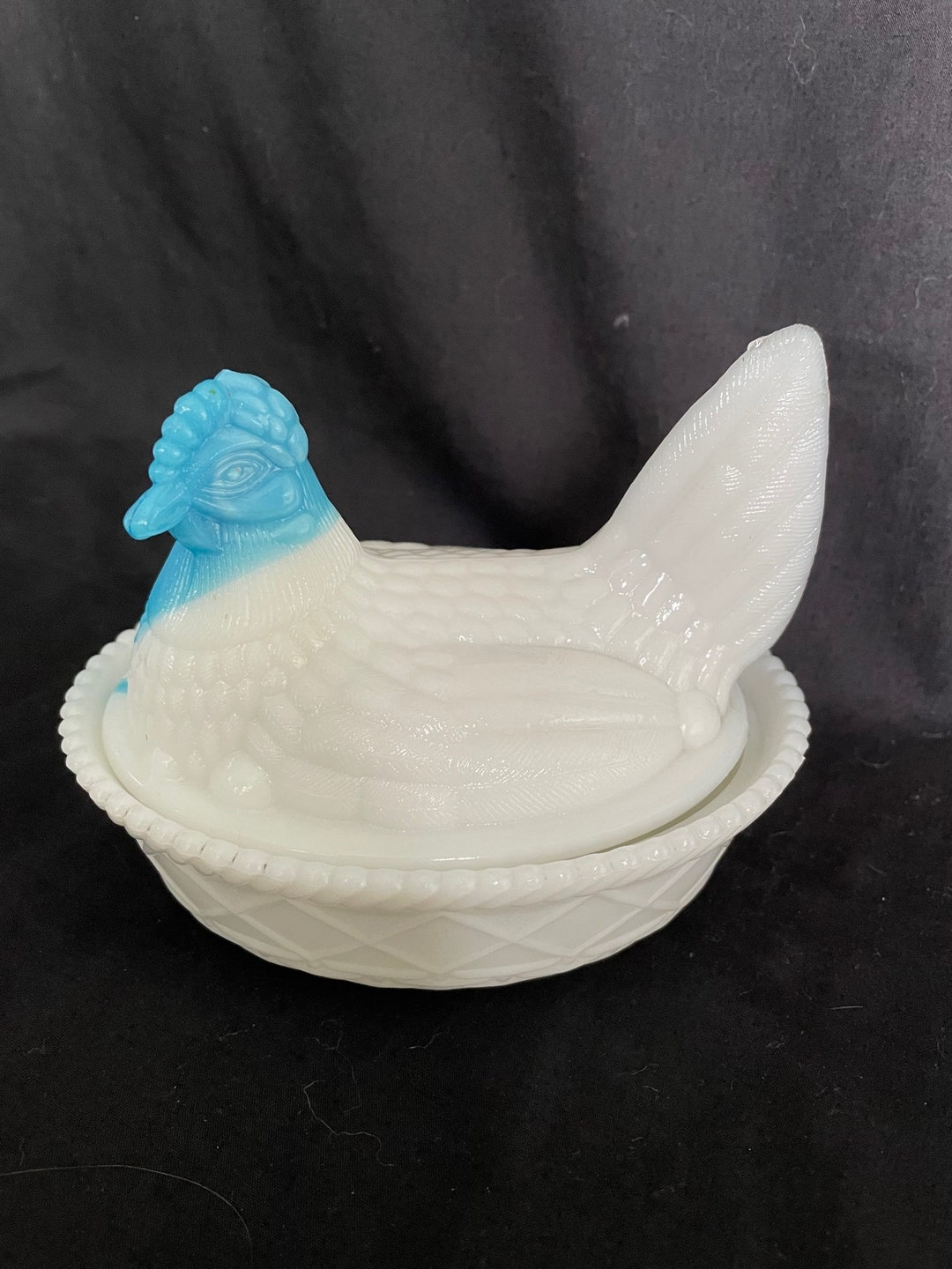 Westmorland Milk Glass Hen on Nest Slag Glass - Etsy