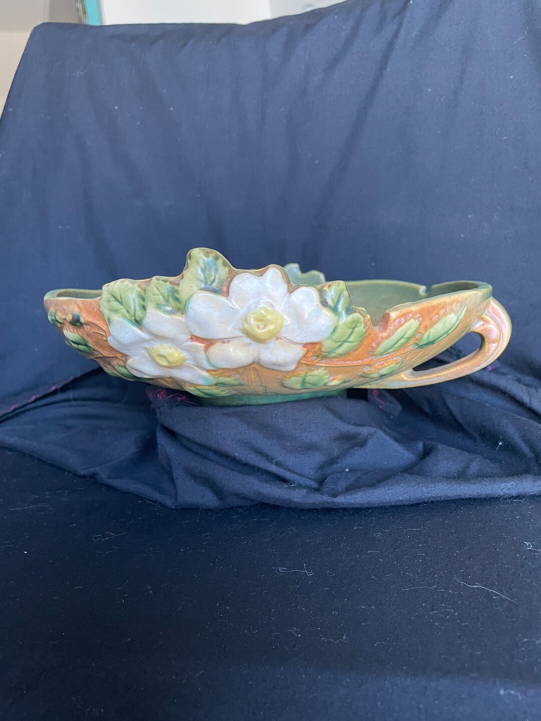Roseville White Rose 392-10 Bowl -1940s - Etsy