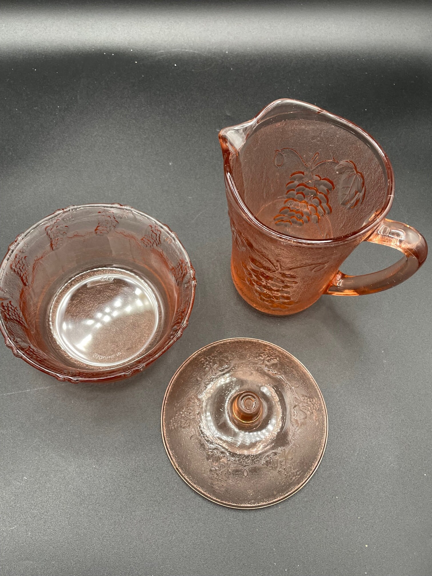 Vintage Pink Depression Glass Pitcher/creamer With - Etsy