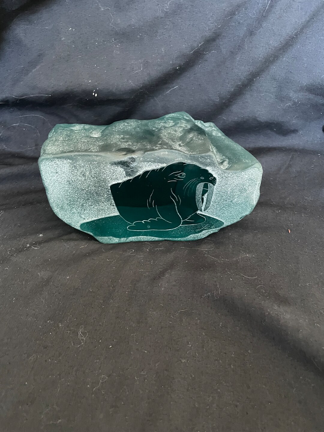 Walrus -glass Rock Sculpture - SIGNED SIKU - Etsy