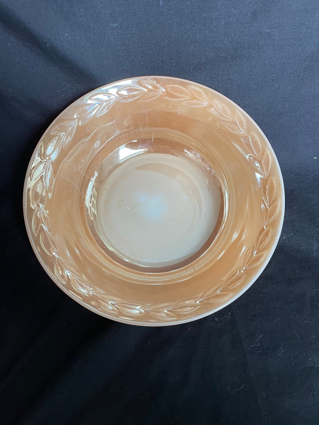 Fire King Peach Luster Laurel Bowl - Etsy