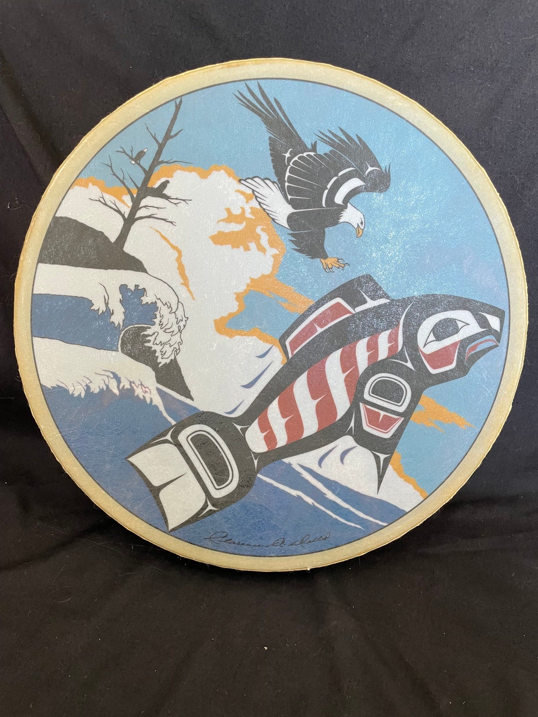 Clarence Wells Hoop Drum Haida Art Signed - Etsy