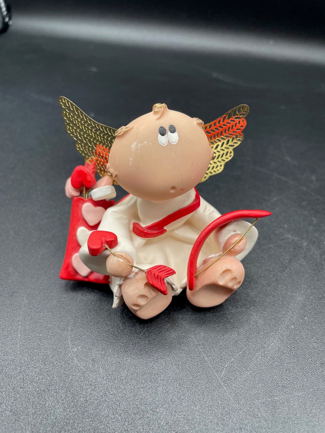 Vintage Russ Berrie Angel Cheeks Figurine Angel With Bow and Arrow ...