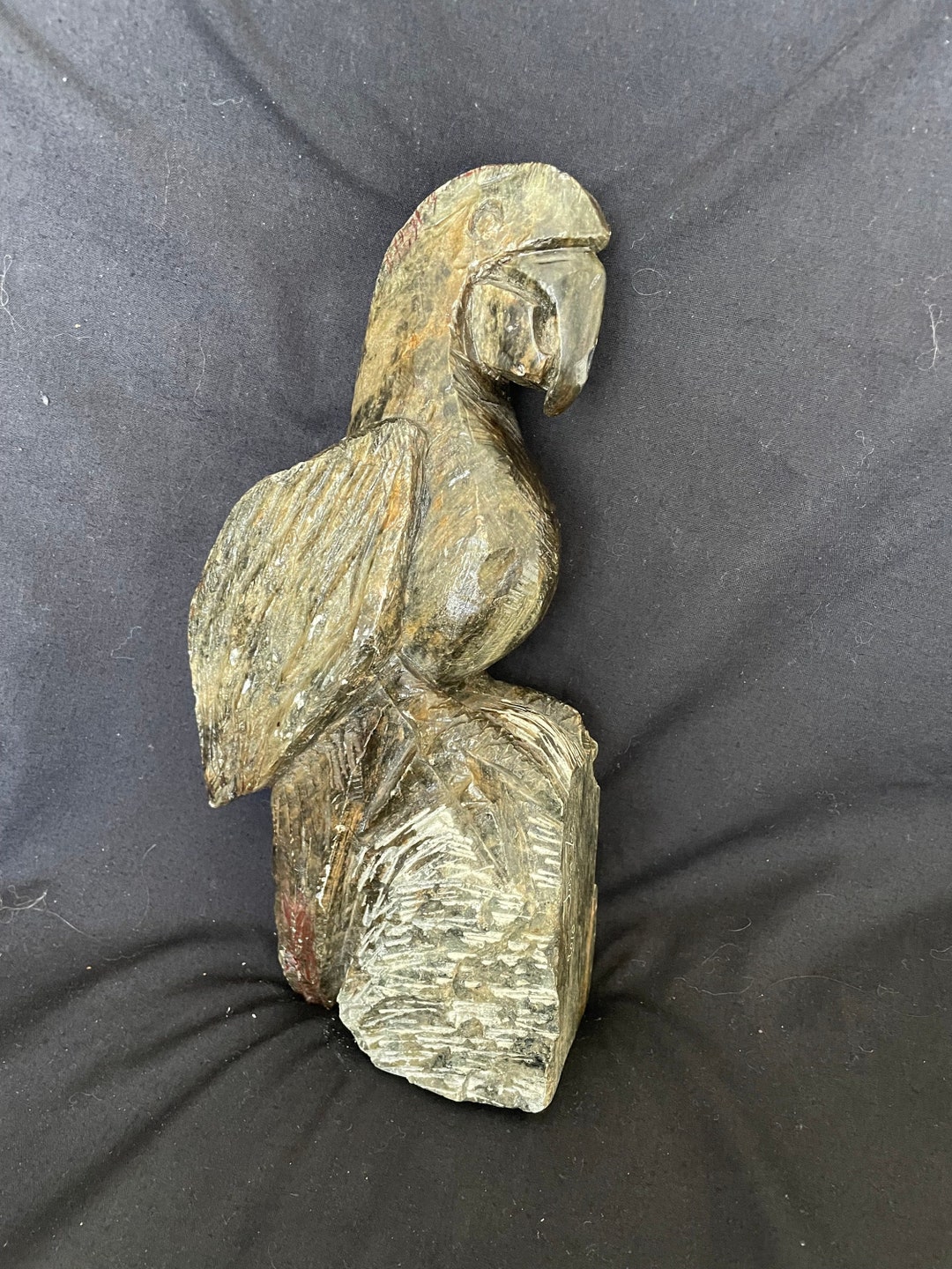 Hand Carved Rock Parrot -signed - Etsy