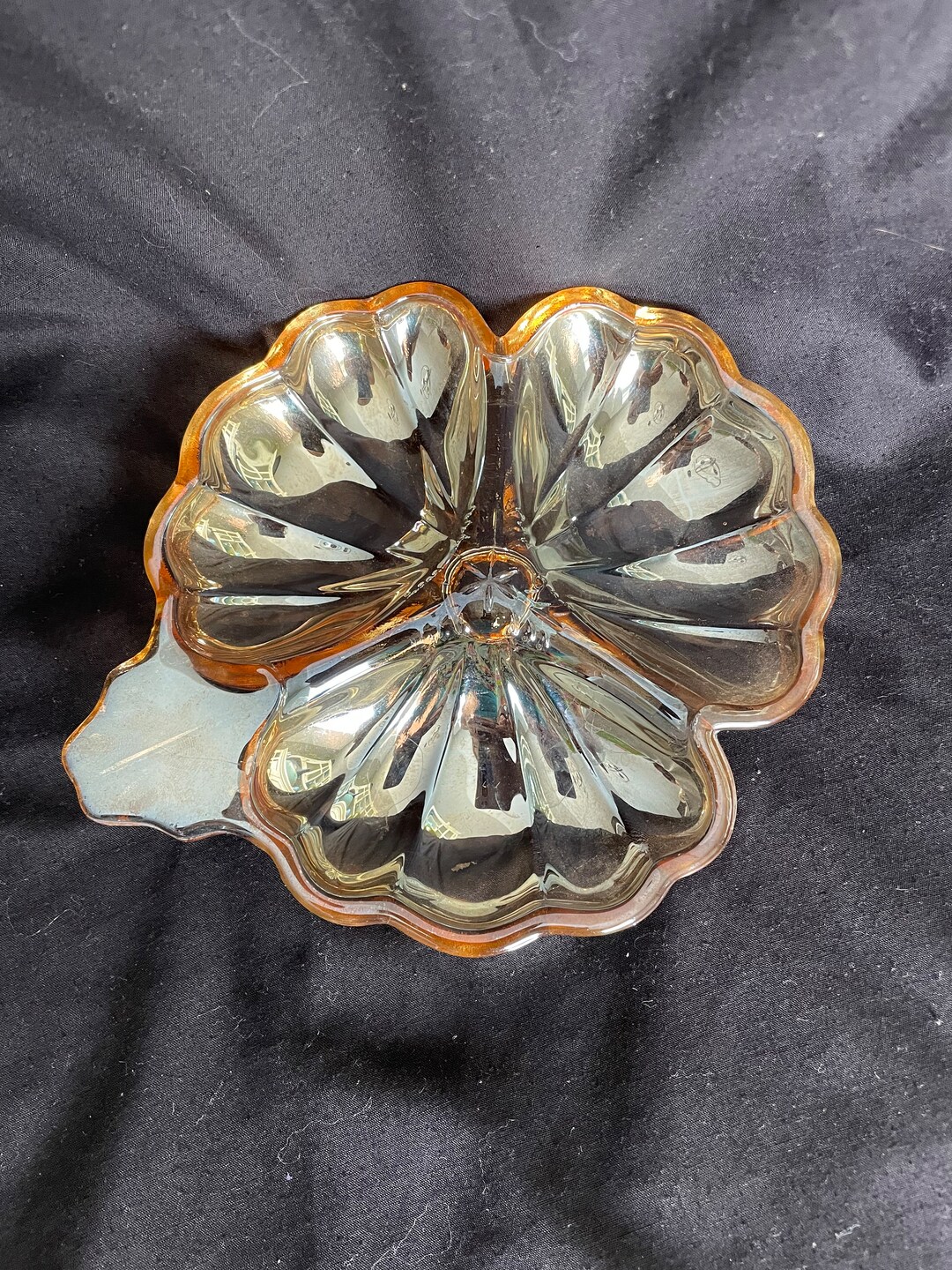 Jeannette Amber Depression Glass Nuts Dish - Etsy