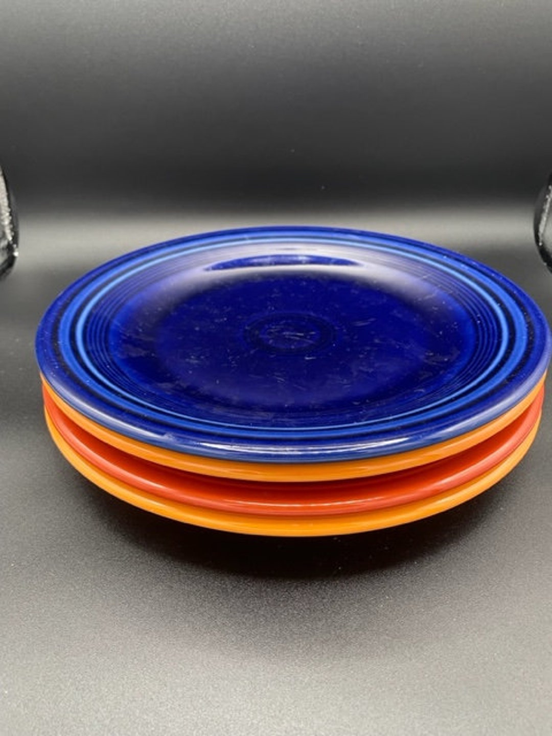 Fiesta Orange Blue and Red Large Dinner Plate - Etsy